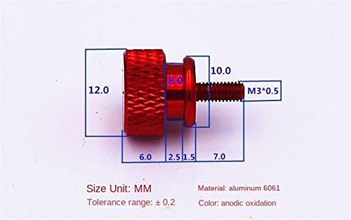 M3x7mm Color Aluminum Alloy Desktop Computer Main Box Side Panel Cover Knurled Thumb Screw Fixing Locking Screw (Color : Red Wine)
