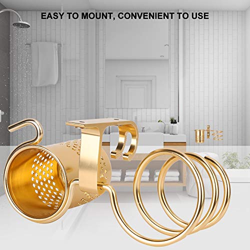 Wall Mount Hair Dryer Holder Rack Organizer, Bathroom Hair Dryer Holder Stand Wall Mounted Organizer Multipurpose Hanging Rack for Home (Matte-c8)