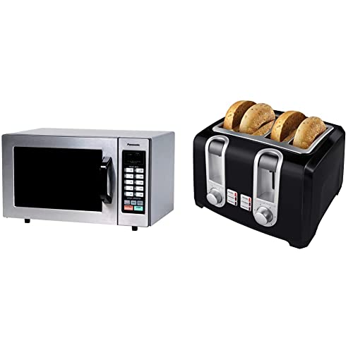 Panasonic 1000W Commercial Microwave Oven With BLACK+DECKER 4-Slice Toaster