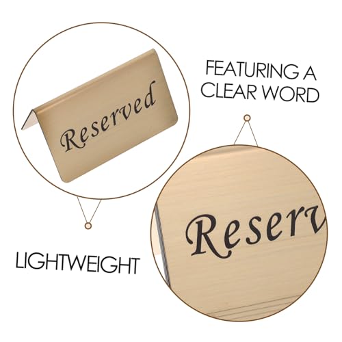 VOSAREA 4sets Table Booked Reserved Signs for Tables Meeting Banquet Reserved Signs Ceremony Reception Reserved Signs Table Card Holder Table Number Holders Tents Golden Stainless 4pcs*4