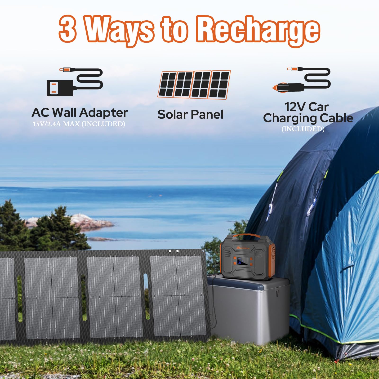 Portable Power Station 300W and Portable AC Power Bank 65W,ZeroKor Portable Power Station Bundle with AC Outlets for Home Use Camping RV Travel Emergency Van Life Explore