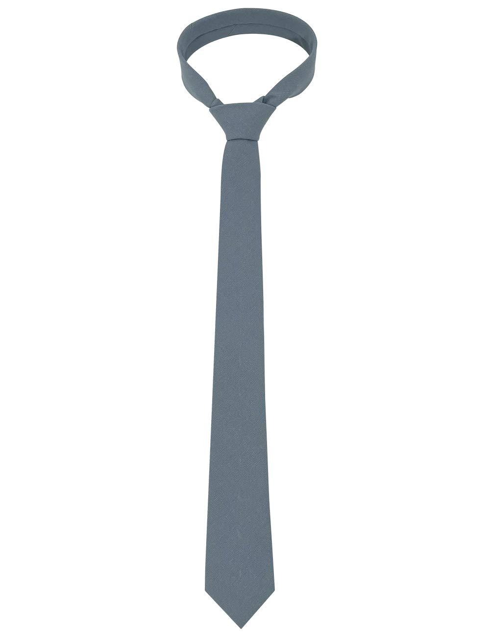 Kebocis Mens Solid Color Cotton Necktie Regular Tie for Men, Dusty Blue
