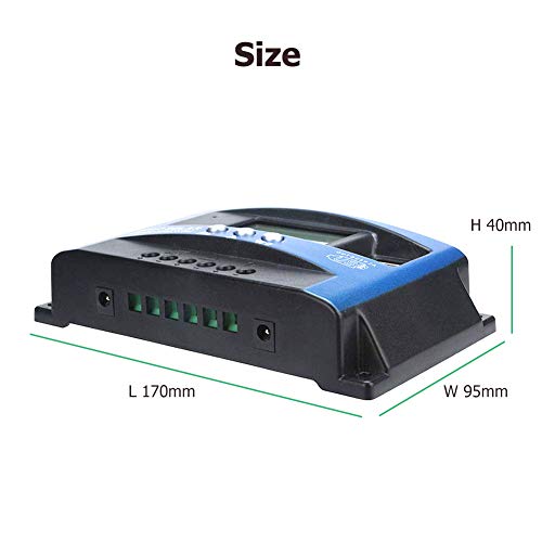 SolaMr Solar Charge Controller 40AMP Solar Panel Battery Regulator 12V/24V Auto with LCD Display Dual 5V USB Adjustable Parameter Fits for Open,AGM,Gel Lead Acid Batteries