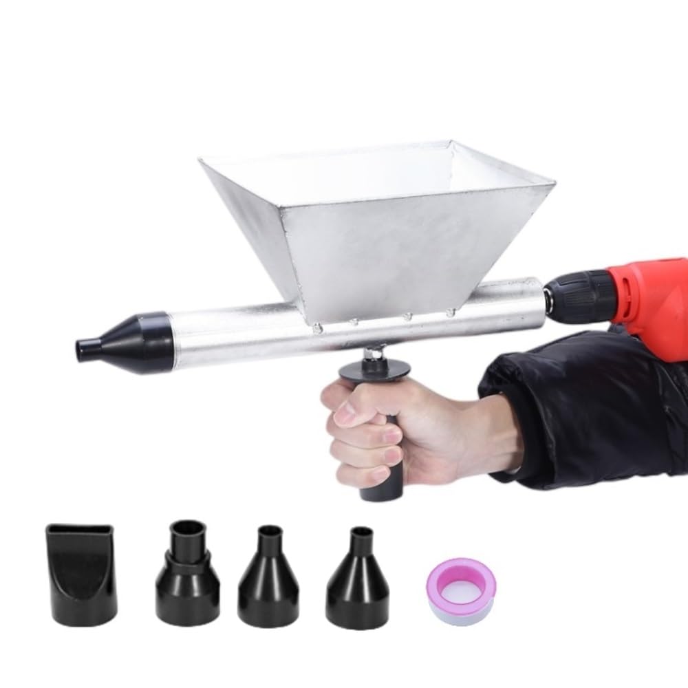 HaTur Electric Mortar Pointing Grout Gun Portable Mortar Sprayer Applicator Cement Caulking Gun with 4 Nozzles (Without Electric Drill)