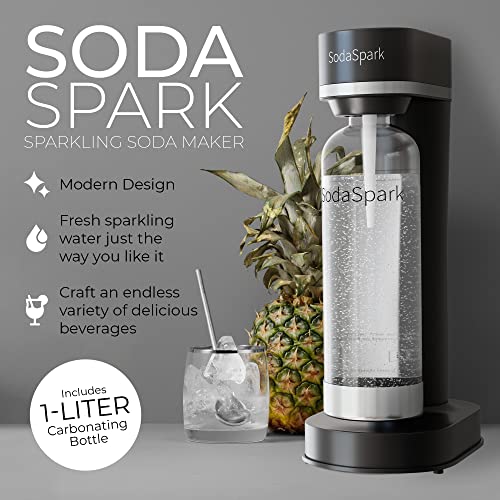 Modern Design Sparkling Water Maker – Soda Water Maker with 1l BPA-Free Reusable Bottle–Carbonated Water Maker for Home – Soda Streaming Machine for Seltze (SS697B With C02)