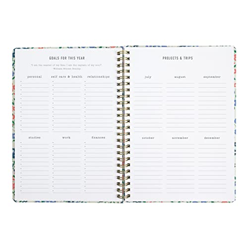 Letts Spring Valley Academic Weekly/Monthly Planner, 18 Months, July 2023 to December 2024, Week-to-View, Wiro Binding, Multilingual, A5 Size, 8.25" x 5.875", Mint (C031799-24)