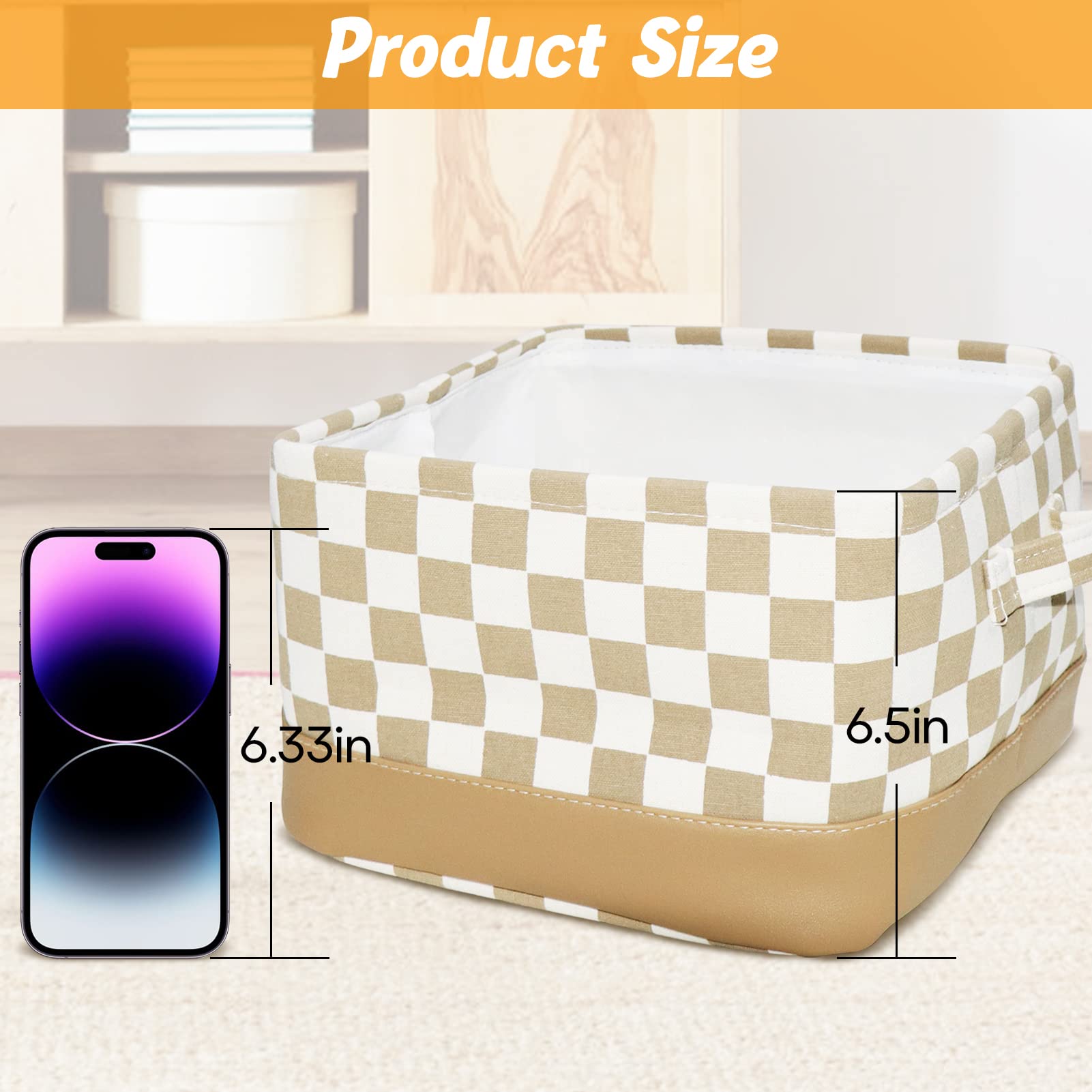 LittleMax 3 Pack Small Storage Baskets Bins Foldable Storage Boxes for Organizing Toys Books Shelves Storage Bins Basket Organizer Fabric Storage Cubes - White and Black