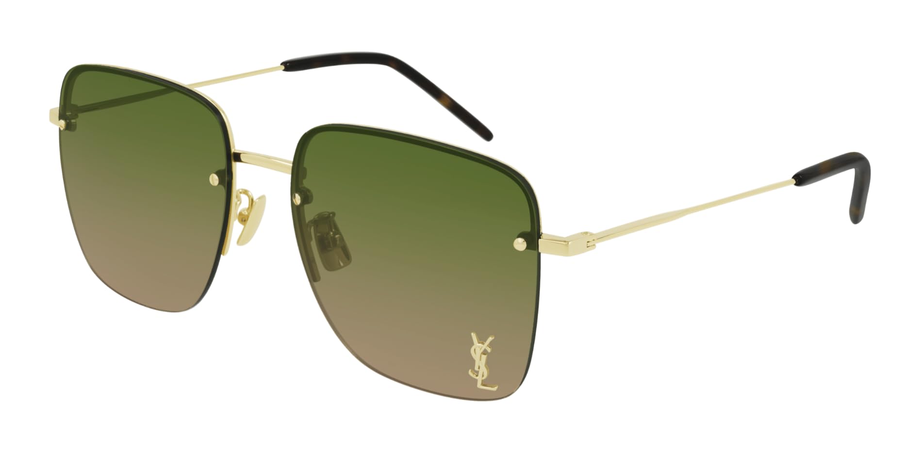 SAINT LAURENT SL 312 M Squared shape Sunglasses + Bundle with eSHADES Luxury Eyewear Kit