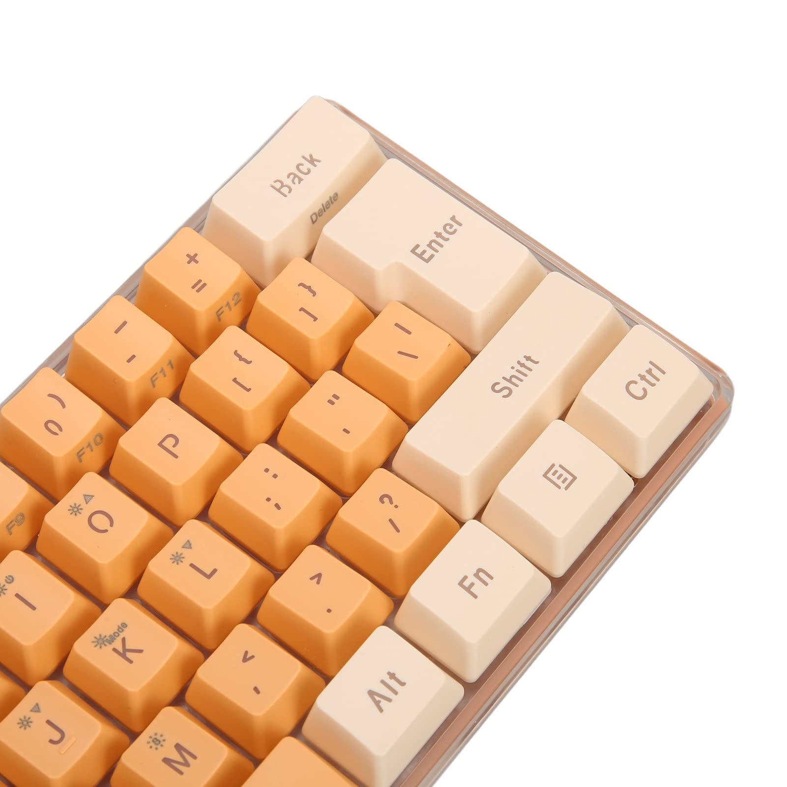 Rongm Mechanical Keyboard, Mobile Gaming Keyboard with High and Low Contrast Colors for Desktop (Beige Orange)