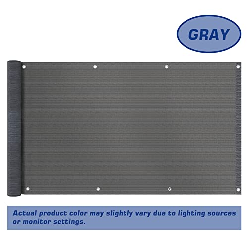 SEKKVY 3' x 16.4' Heavy Duty Privacy Screen Fence, 90% Blockage Mesh Shade Net Cover for Garden, Wall, Chain Link Fence (Grey)