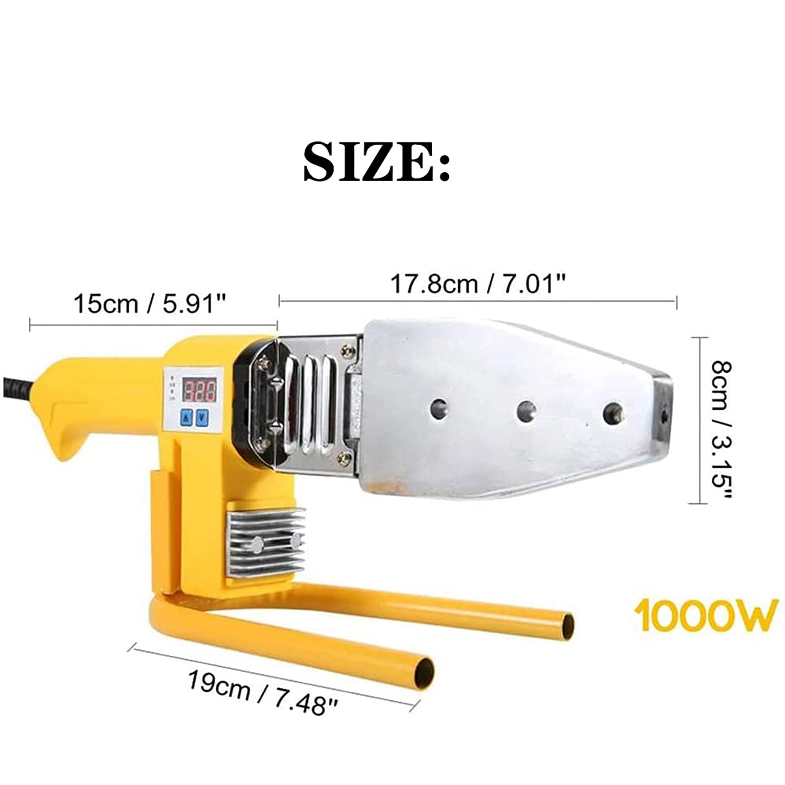 Plastic pipe welding tool,Plastic welder kit Contains welding heads of 6 diameters,Water Pipe Welding Machine Electric Heating Hot Melt Tools for PPR PE Tube 1000W 220V