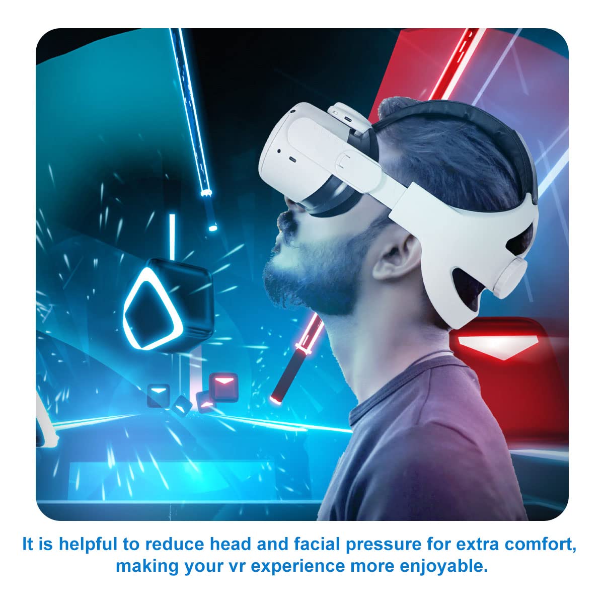 LANMU Adjustable Head Strap Compatible with Oculus/Meta Quest 2, Replacement Elite Strap for Enhanced Support and Comfort in VR