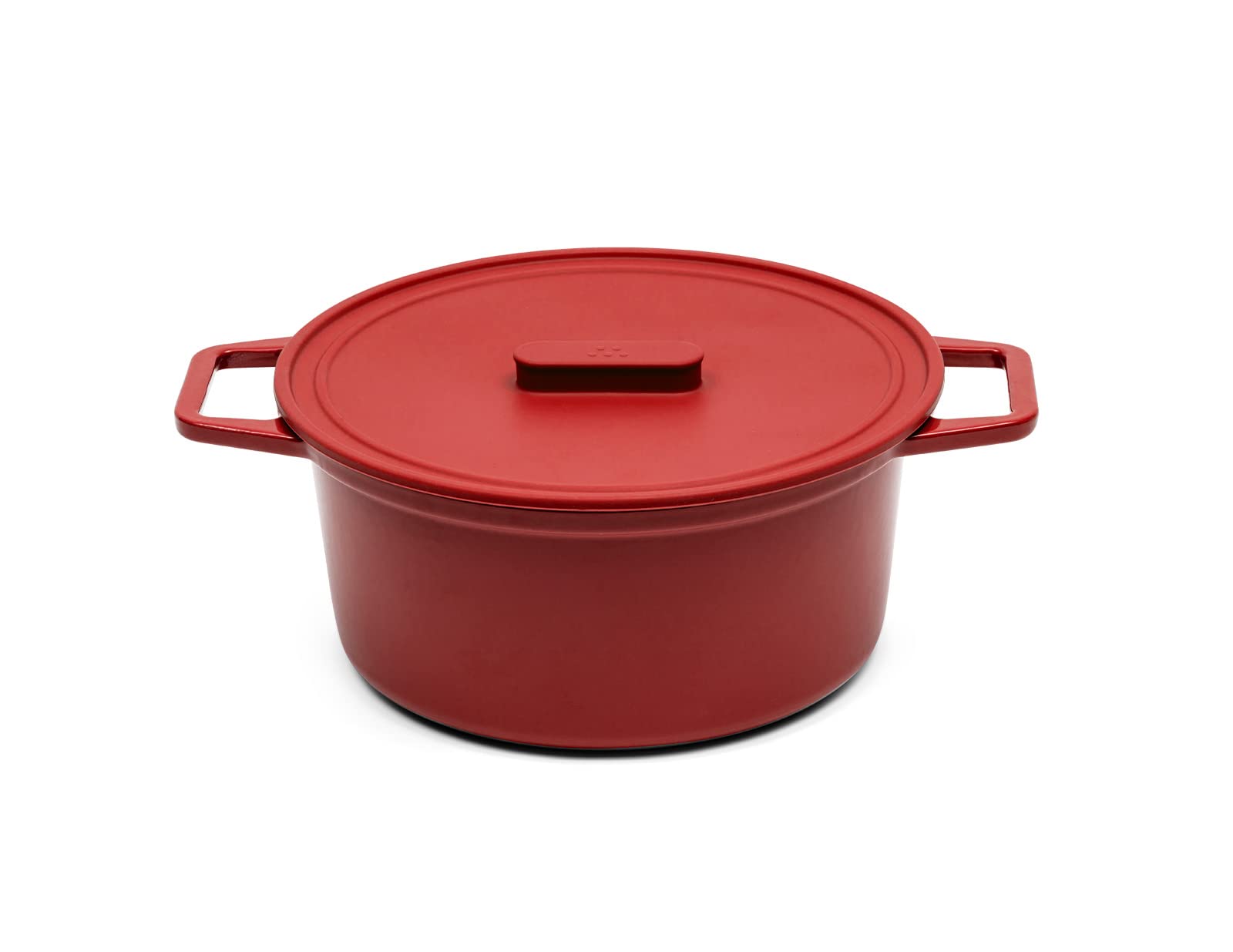 Misen Enameled Cast Iron Dutch Oven - Premium Quality Thick Core | Chip-Resistant Enamel Coating | Versatile Multi-Purpose Shape | Wide Handles for Easy Handling | Ideal for Everyday Cooking | 7QT I Red