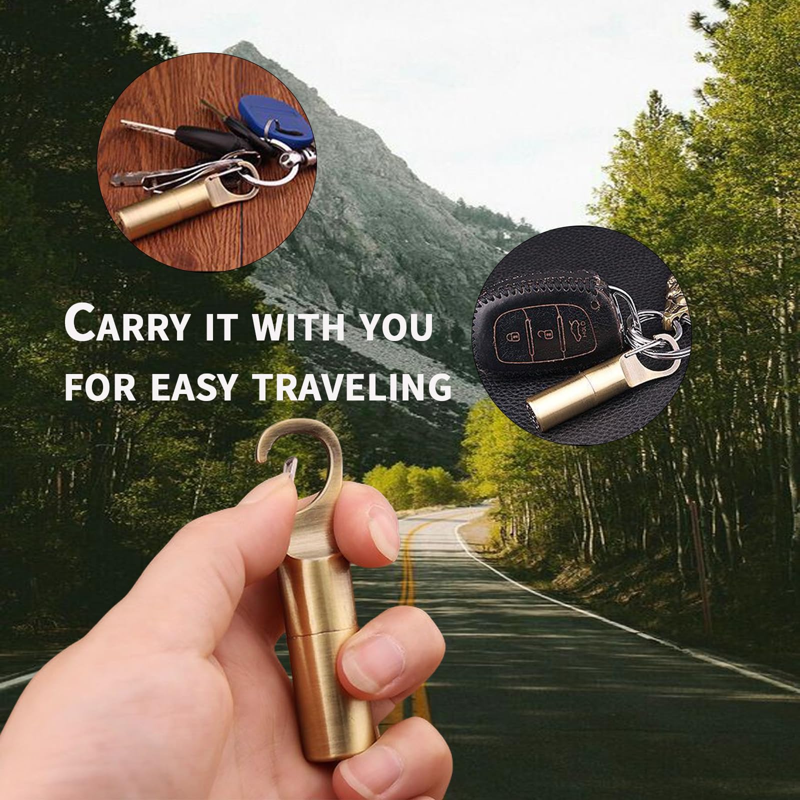 KAIEOMGN Cool Permanent Match Lighter Refill, Creative Mini Portable Hook-and-Loop Waterproof Vintage Trench Lighters, Unique Gifts for Men Camping Candles (No Kerosene) (Gold)