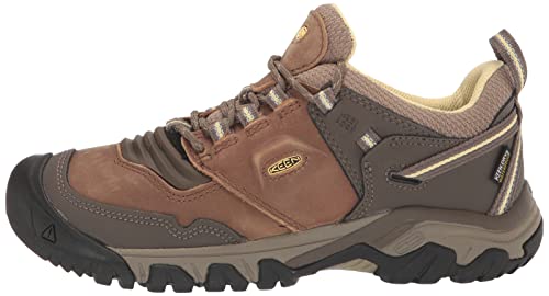 KEEN Women's Ridge Flex Low Height Waterproof Hiking Boots, Safari/Custard, 9