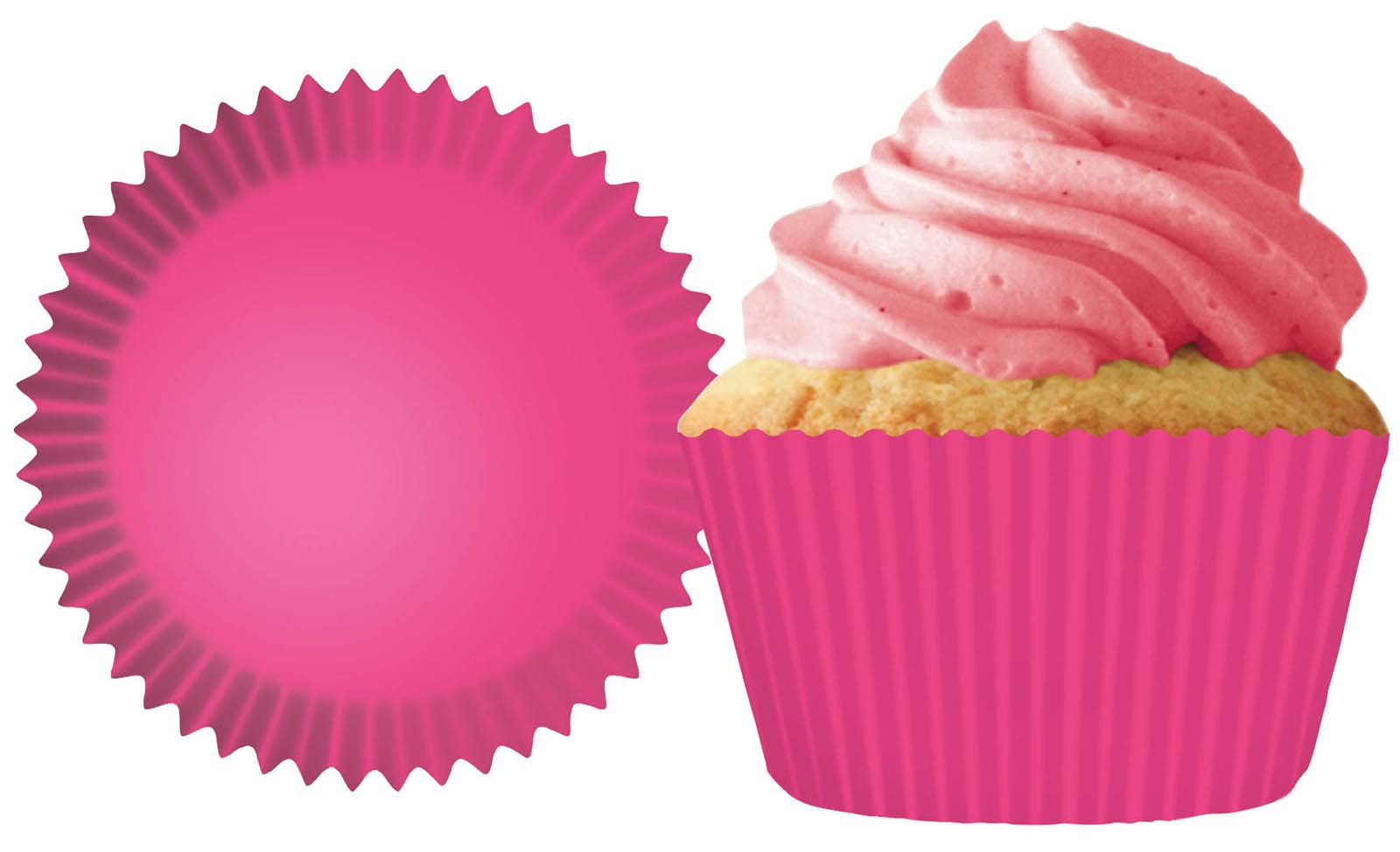 MADE IN USA Pack of 144 Thick Grease Resistant Fluted Cupcake Liners (Bright Pink, Teal & Yellow)