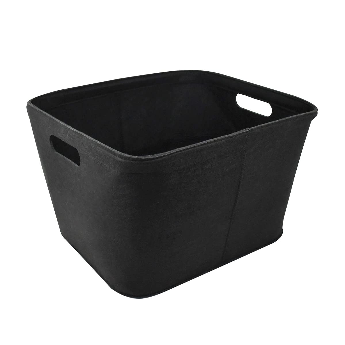 Precision Quilting Tools Felt Basket | Storage Bin For Organizing Shelves Linen, Closet, Bathroom, Baby Cloth, Nursery, Fabric, Bulk | Decorative For Gifts - (BLACK)