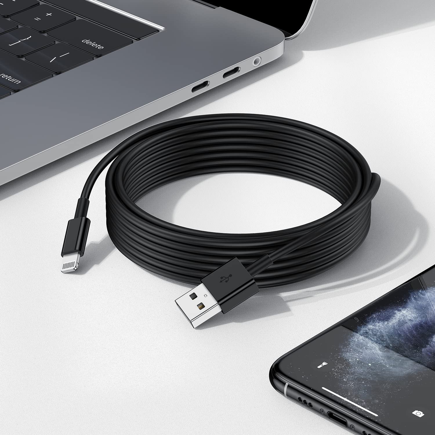 QZIIW iPhone Charger Cable 3 Ft [Apple MFI Certified], 3Pack 3 Feet USB A to Lightning Cable, Apple Charging Power Cord 3 Foot for iPhone 13 12 11 Pro Max Mini XR XS X 9 8 7Plus 6 6s ipad-Black