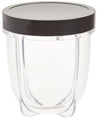 Magic Bullet 12 oz Short Cup with Resealable Lid, 1 Count (Pack of 1), Clear/Black