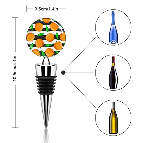 Peaches Wine Bottle Stoppers Reusable Plug Wine Saver Corks for Beverage Holiday Party Kitchen Decorative