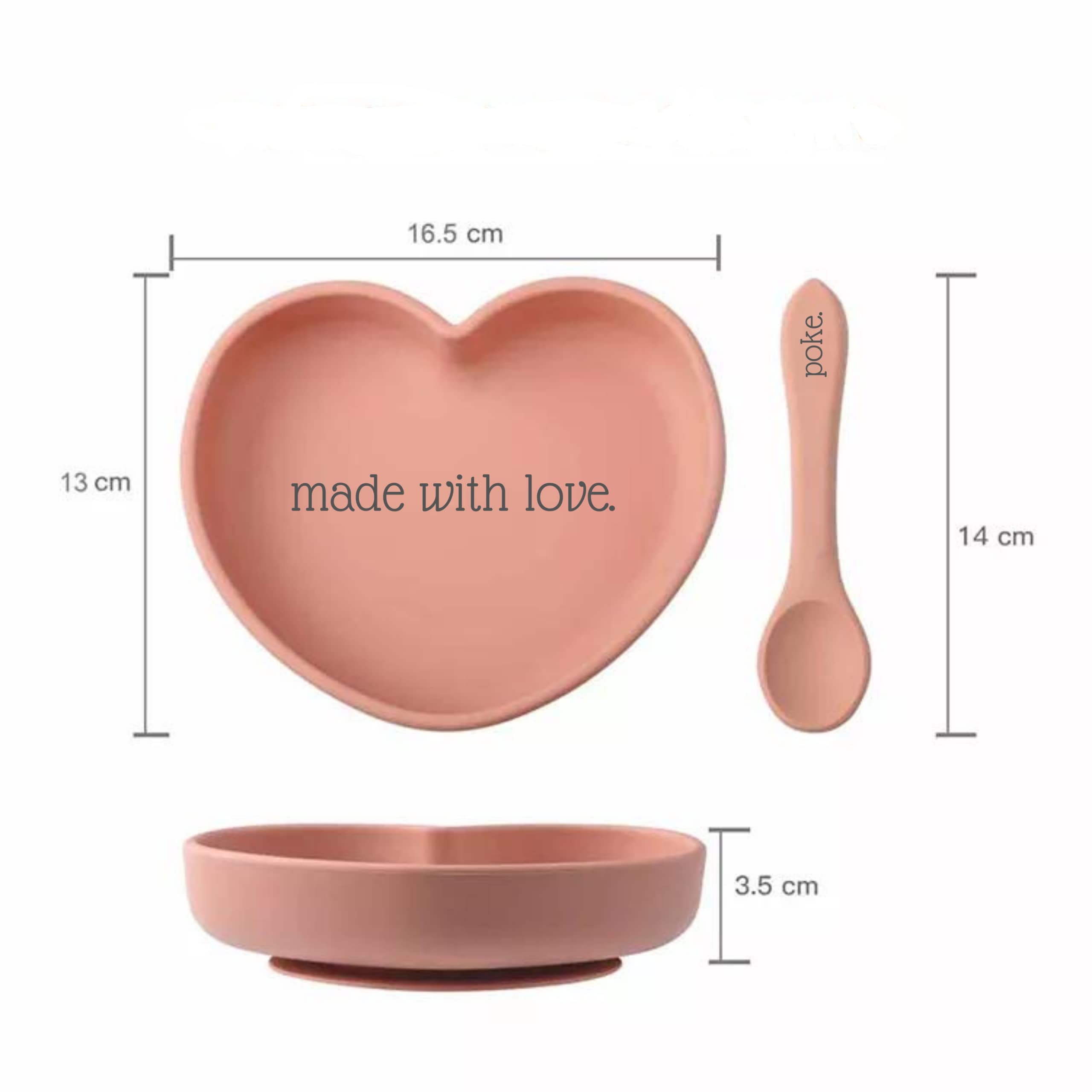 Rosebud & Bloom Shaped Silicone Feeding Set 5 Piece Baby & Toddler Tableware Silicone Set, Bib, Rosebud & Bloom Plate/Bowl, Fork & Spoon, Sippy Cup Lid Small Standard
