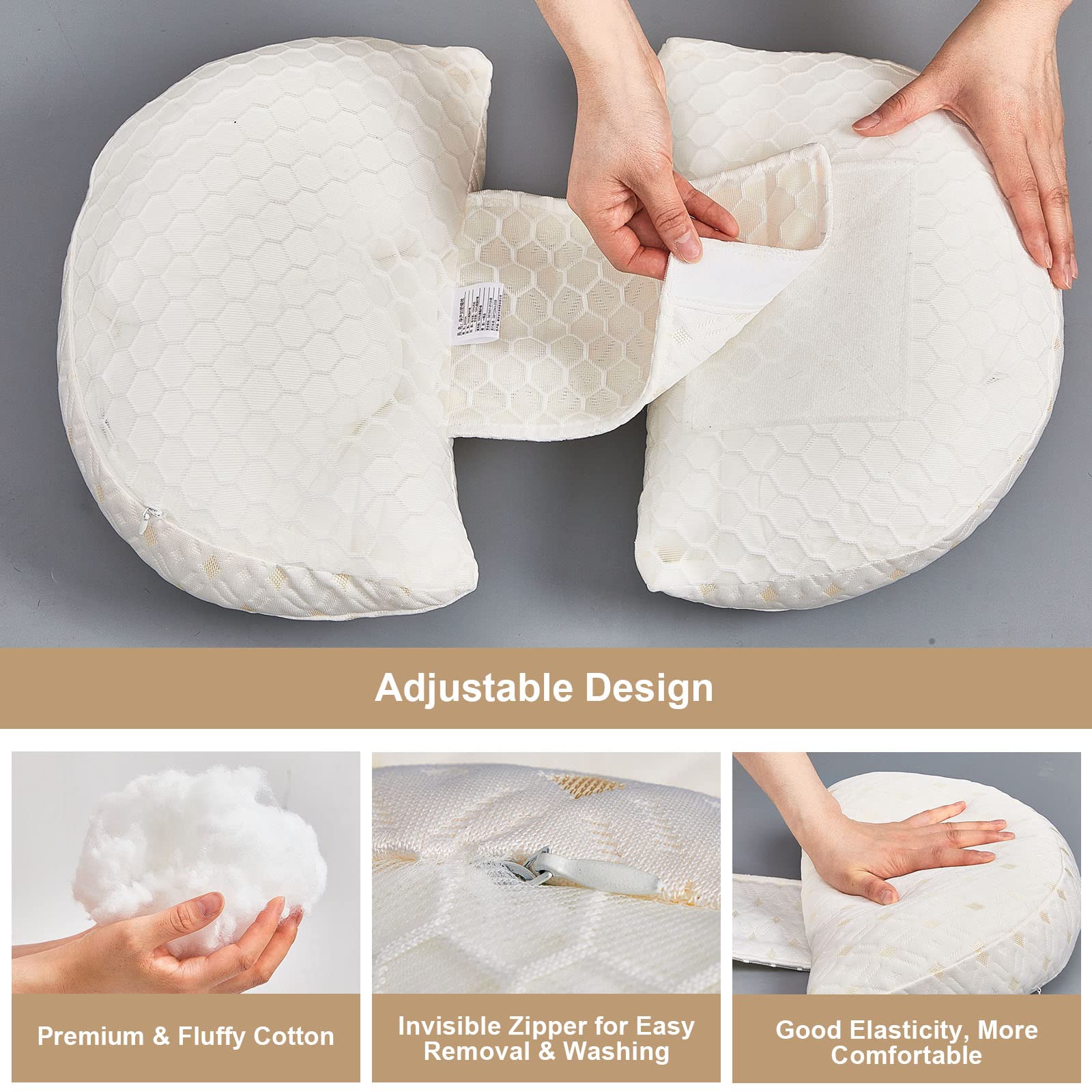 Pregnancy Pillows for Sleeping Wedge Soft Pregnancy Body Pillow Adjustable Maternity Pillow Belt Pregnancy Belly Bands for Pregnant Women for Belly, Back, Hips, Legs, Side Sleeping (Checked)