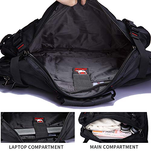 KAKA Travel Backpack,Carry-On Bag Water Resistant Flight Approved Weekender duffle backpack Rucksack Daypack for Men Women (Black)