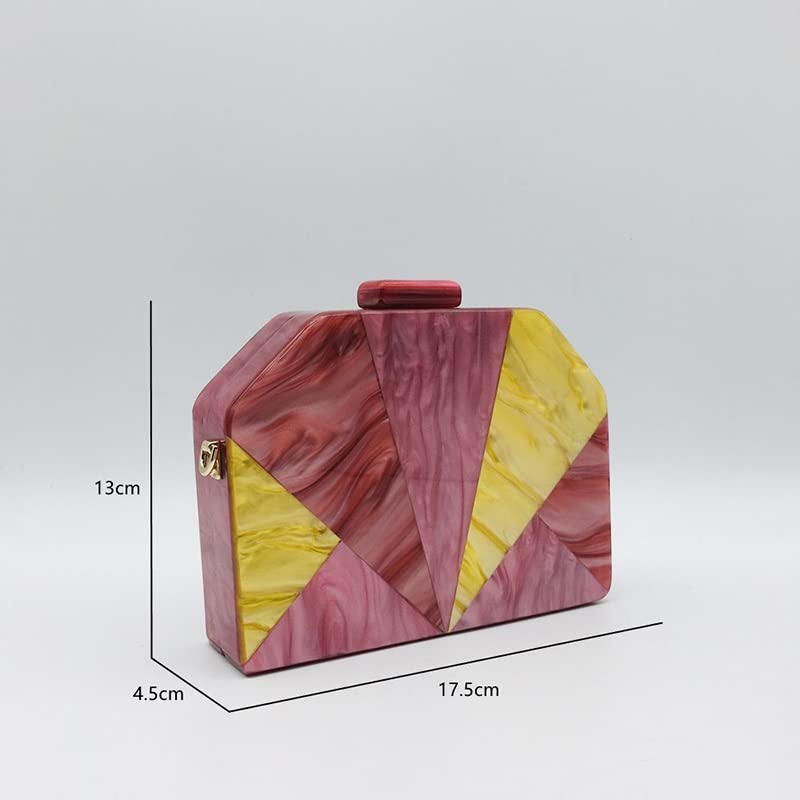 N/A Acrylic Evening Bags Women's Tote Multicolour Patchwork Clutch Purses Party Handbags Shoulder Crossbody