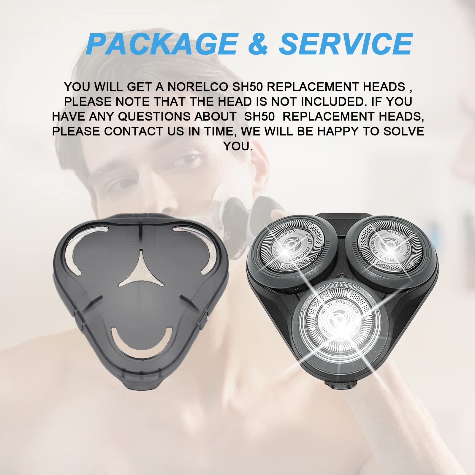 SH50/52 Replacement Complete Heads for Philips Norelco Shavers Series 5000/6000, OEM SH50 MultiPrecision Blades Upgrade Head