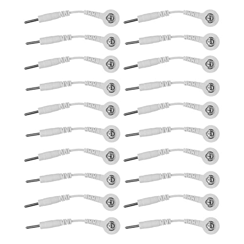 Socobeta Electrodes Cords, White 20Pcs Easy Operation Electrode Wires Reliable Promote Circulation for Treatment Devices