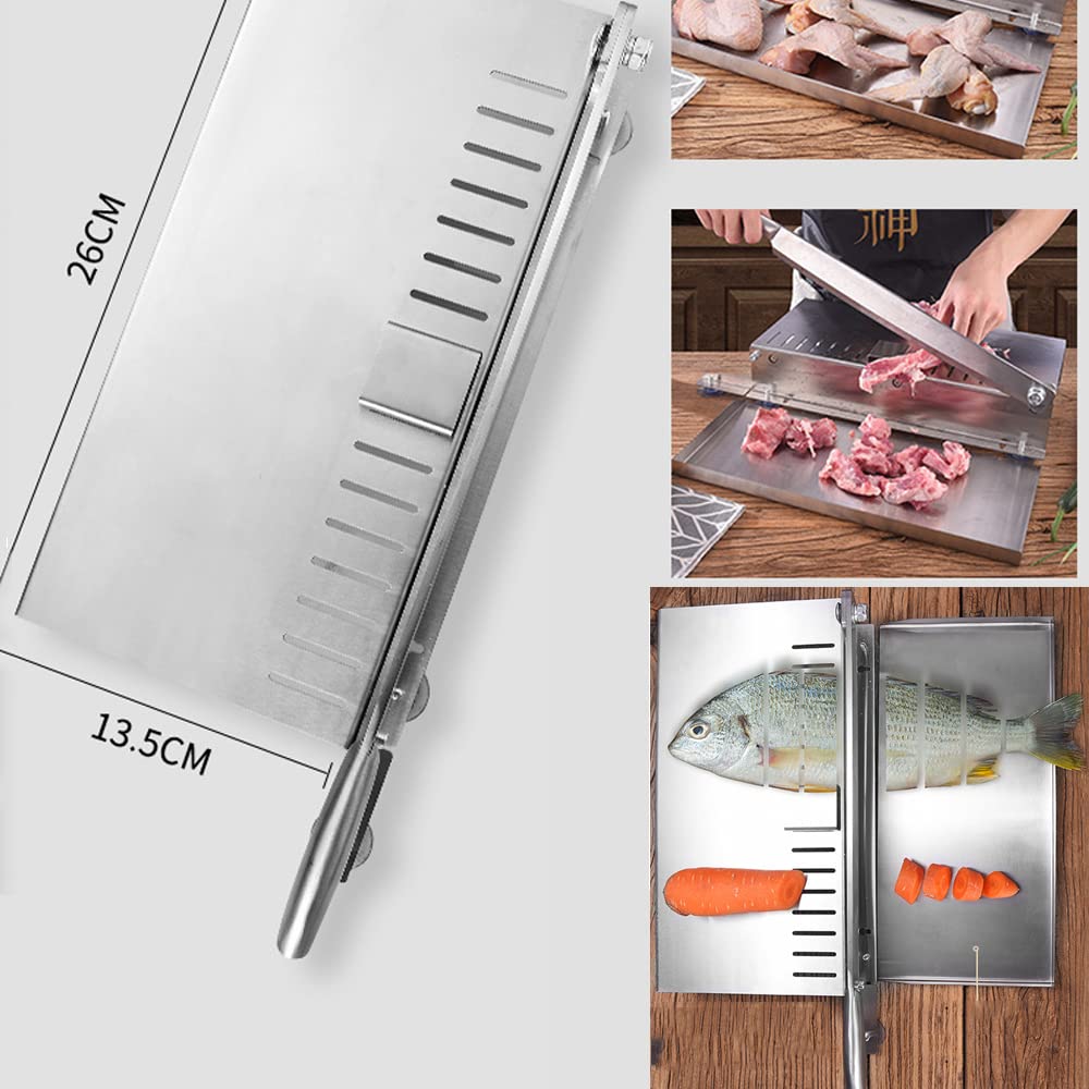 NICCOO Manual Meat Cutter Machine Biltong Slicer Rib Chicken Cutting Machine Chinese Medicine Beef Jerky Slicer Stainless Sliver ZGD-PQPQ-001@TPUSEK06 0