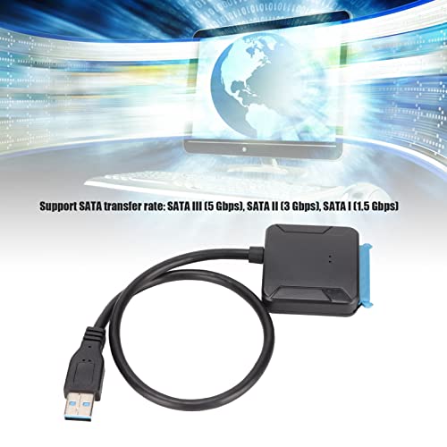 SATA to USB Cable, Portable SATA Adapter Small Size 110 to 240V Fast Transfer Rate ABS for Computer for 3.5 inch Hard Drive(US Plug)