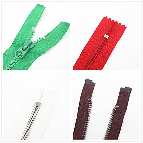 Meillia 55 Pieces #3 and #5 Zipper Bottom Stops and Top Stops Zipper Stops in Gold, Silver and Gunmetal
