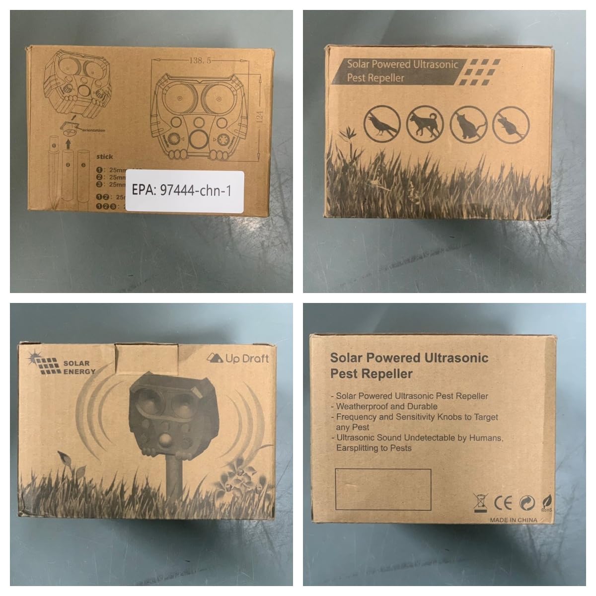 Ultrasonic Animal Repellent Deer Repellent Cat Repellent Outdoor with 5 Frequency Mode & Motion Sensor & Strobe Light Solar Animal Repeller Deterrent Rabbit Repellent Repel Dog Skunk Raccoon (1)
