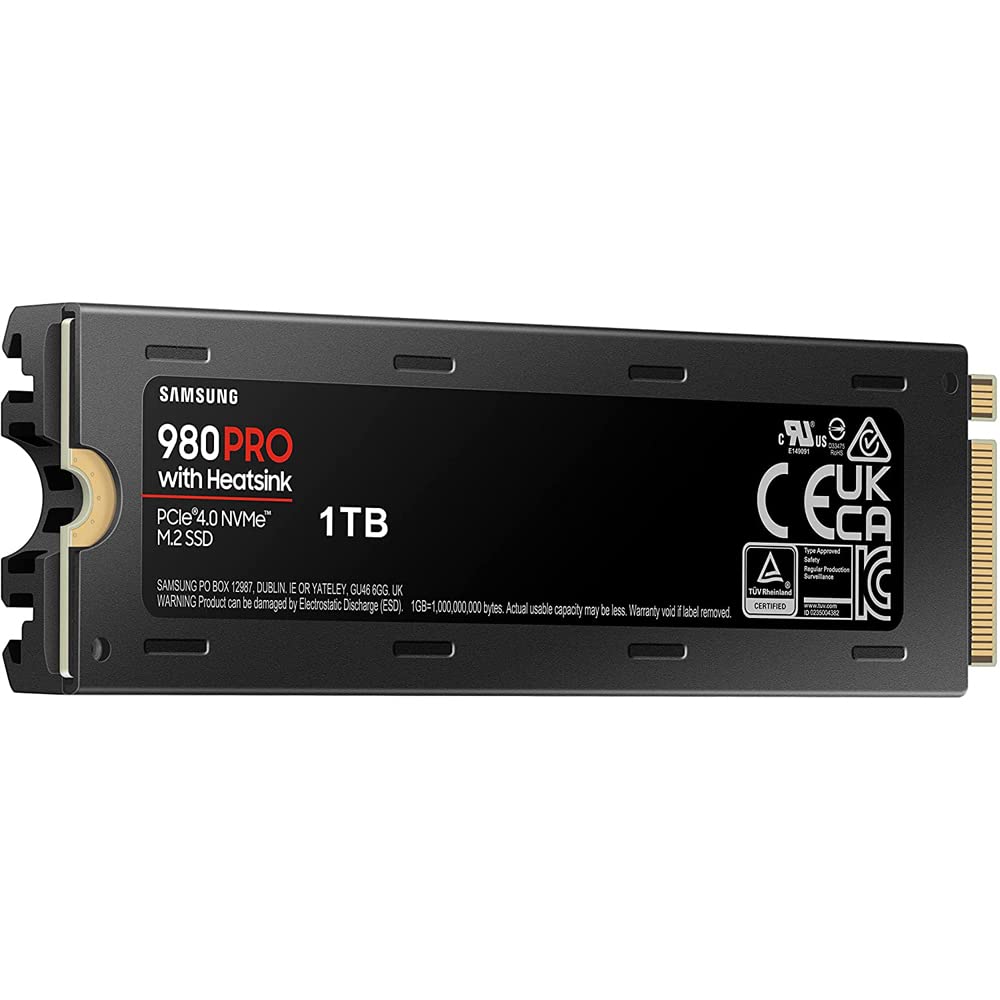 SAMSUNG MZ-V8P1T0CW 980 PRO with Heatsink PCIe 4.0 NVMe SSD 1TB for PC/PS5 Bundle with 1 YR CPS Enhanced Protection Pack