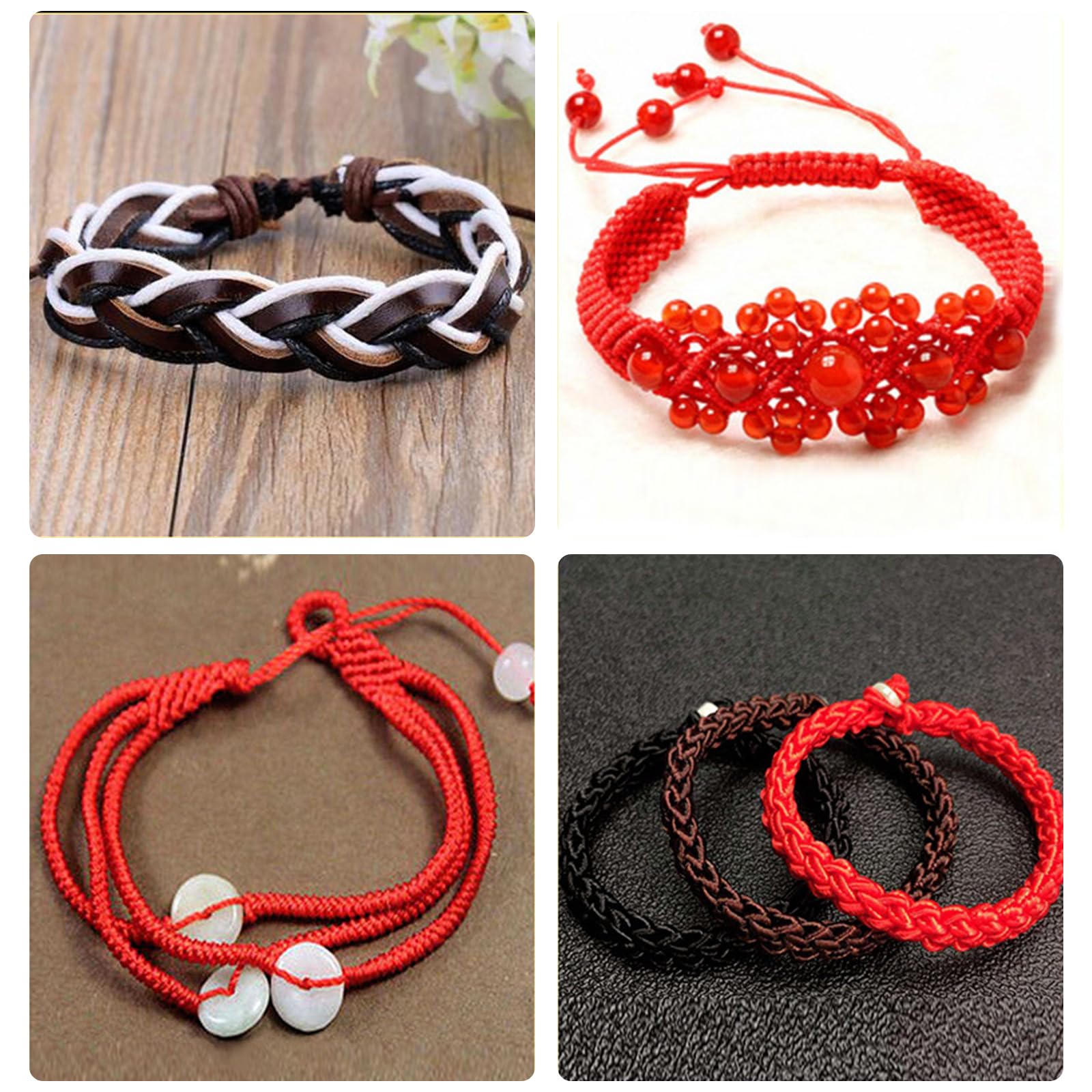RUIFUU Wood Jig Bracelet Maker, Adjustable Paracord Jig Bracelet Making Kit U Shape Clear Scale Bracelet with 2 Clamp Hand Knitting Bracelet Jig Bracelet Braiding Tool for Jewelry Making