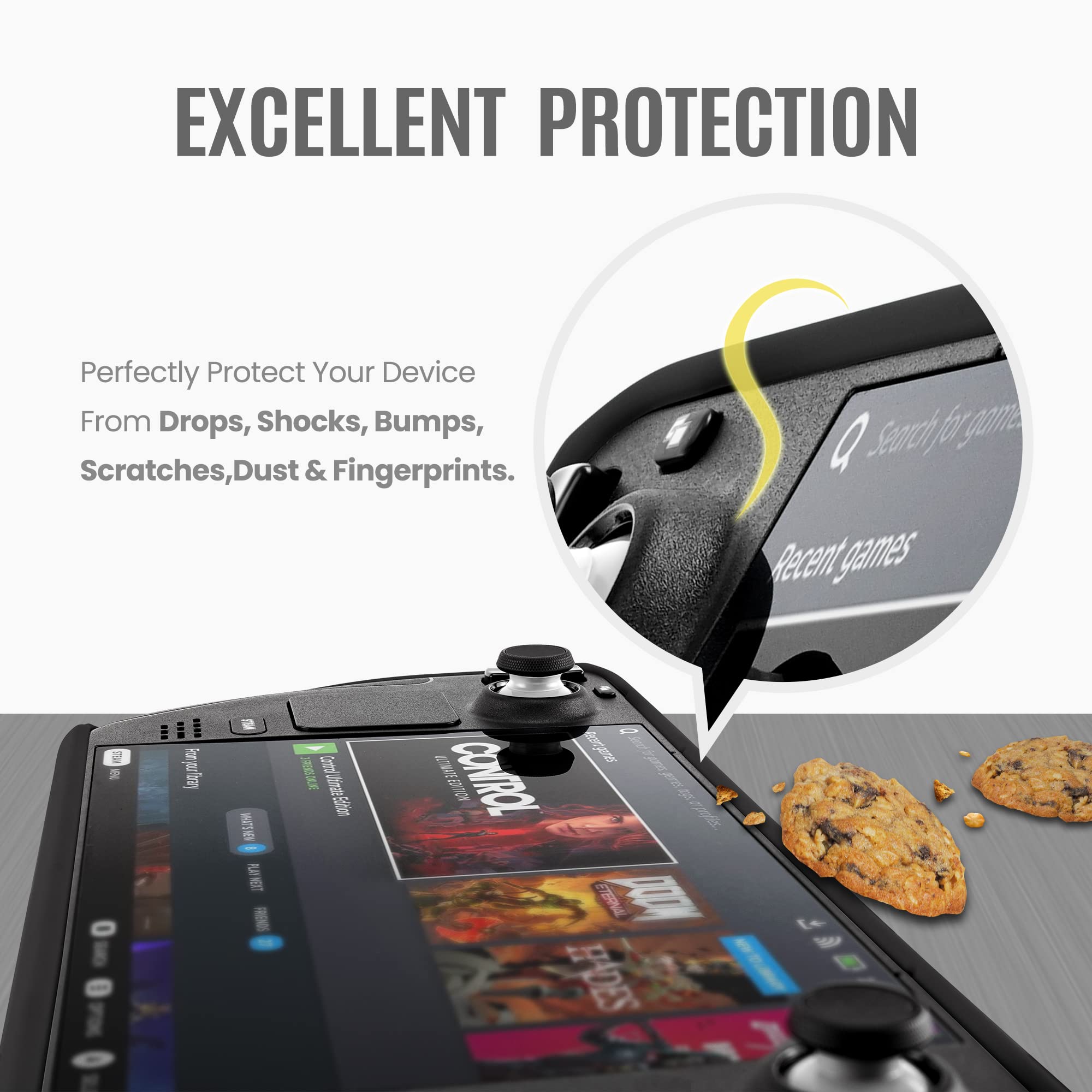 Park Sung Protective Case for Steam Deck/Precise Cutouts & Perfect Fits/Anti-Collision and Shock Absorption (Black)