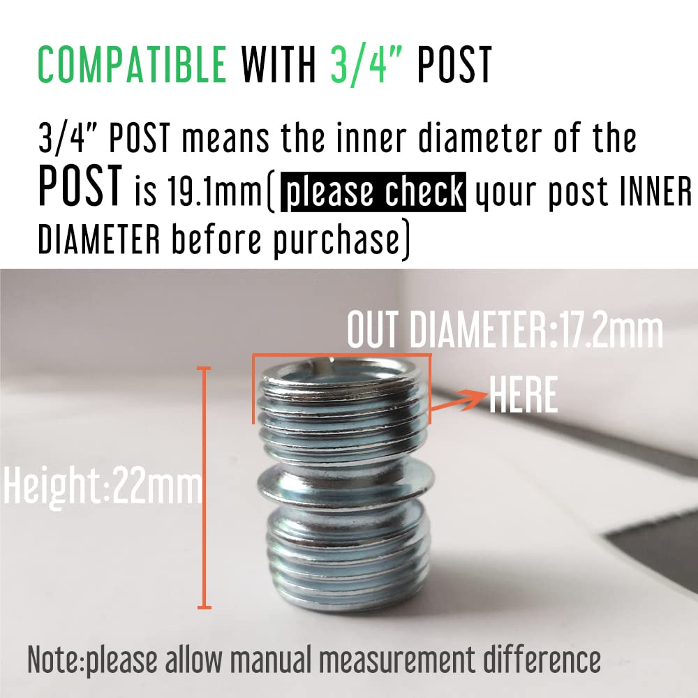 Véga 4 Piece Small Threaded Pole Connectors Compatible with Little 3/4"" Shelving Post, Shelving Post Coupler Connector for Extending Wire Rack Shelving, Blue, spc-4-12