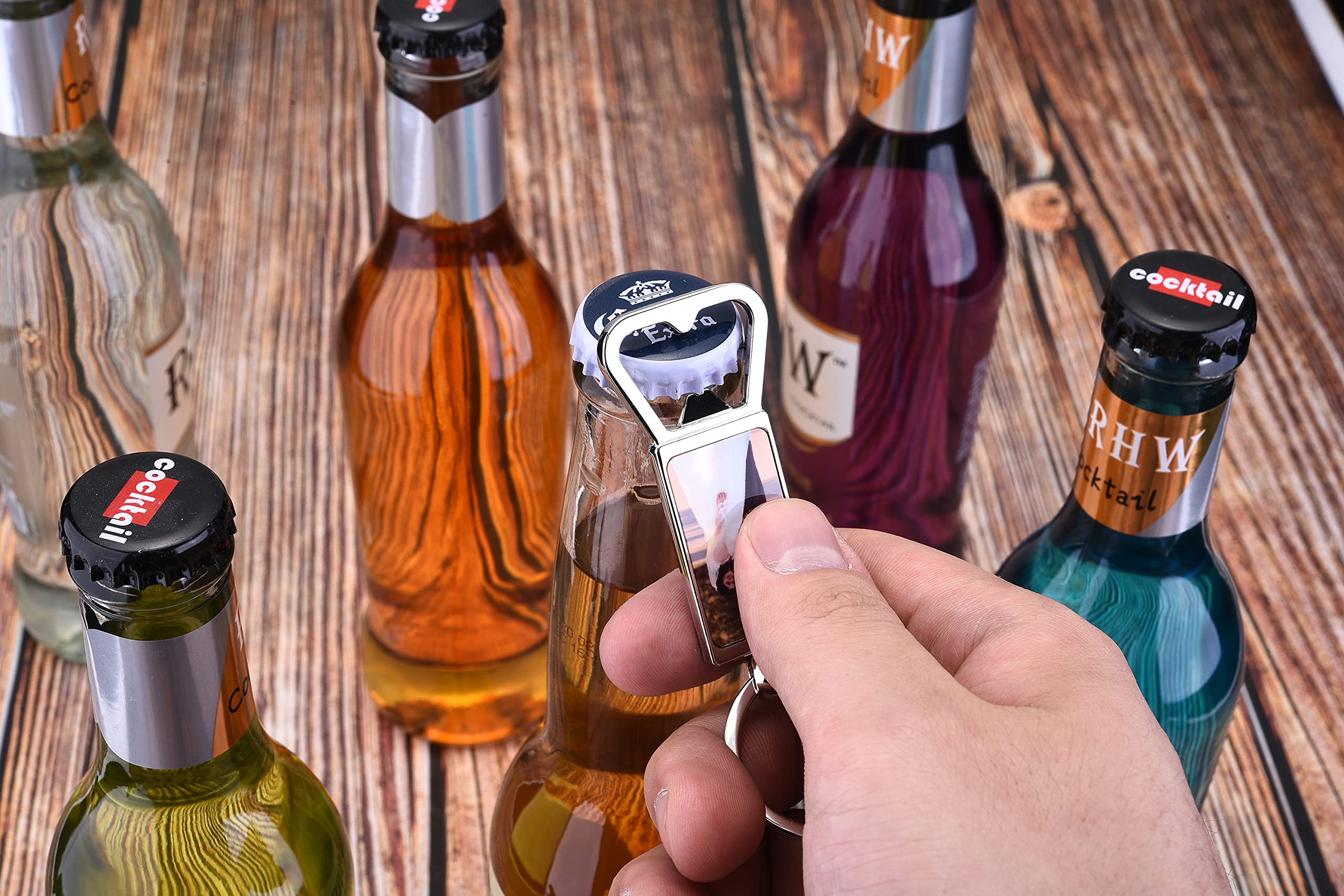 Personalized Master Custom Opener Keychain with Picture Engraved Color Photo Keychain Accessories Jewelry for Dad Husband Birthday Father's Day Gifts