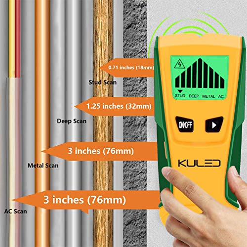 Stud Finder, 3 in 1 Multi-Function Wall Stud Sensor Detector with LCD Display and Sound Warning for AC Live Wire, Wood, Metal, Deep Scanning KULED M79