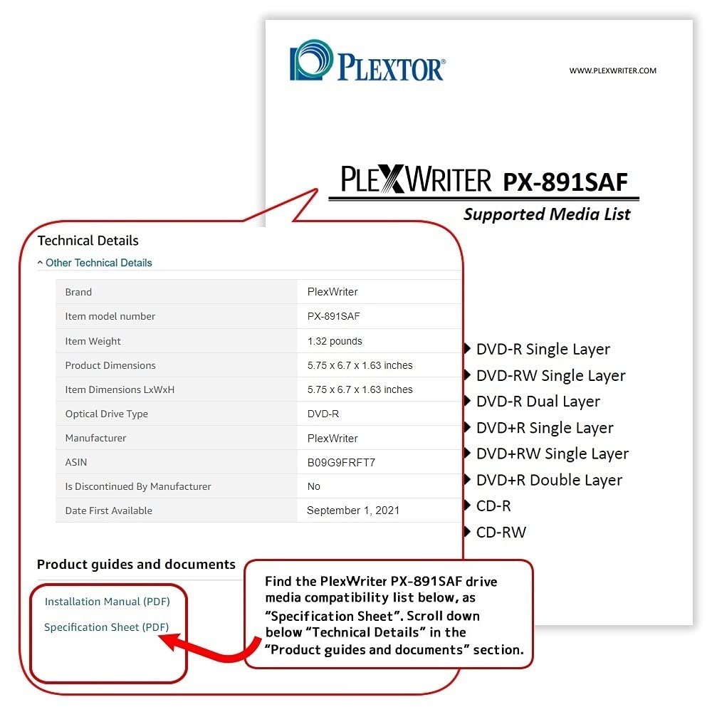 PlexWriter Plextor PX-891SAF 24X SATA DVD/RW Dual Layer Burner Drive Writer - Black (Bulk)