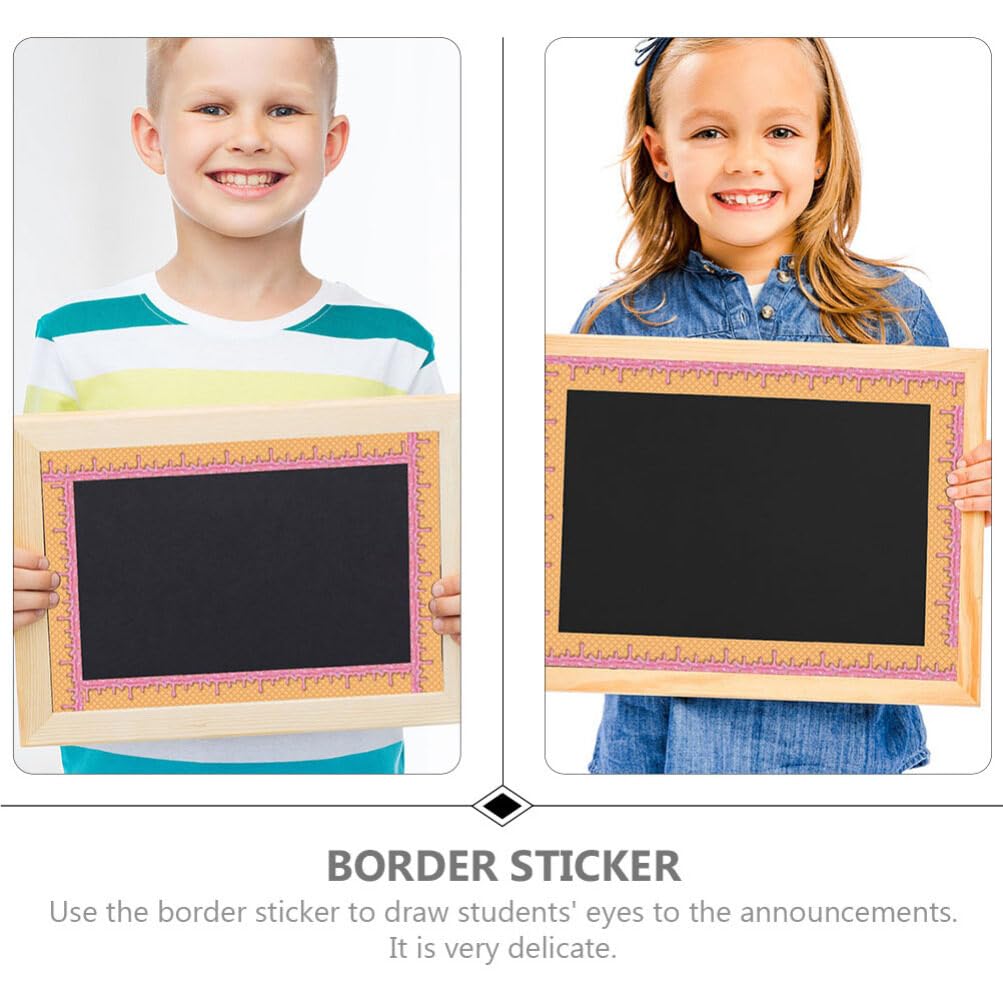MAGICLULU 1 Roll Ice Cream Border Sticker Bulletin Board Decor Cream Decor Appliques Embellishments Ice Cream Border Paper Ice Cream Bulletin Trim Blackboard Border Sticker Desk Decorations