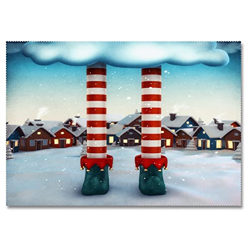 NUER Cartoon Yellow Christmas Car Pattern Tablecloth Rectangular Kitchen Table Cloth Waterproof Table Cover Wedding Decor A7 140x210cm