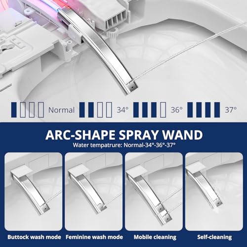 Upgraded One Piece Smart Bidet Toilet, Electric Tankless Toilet with In-builet Aromatherapy/Heated Seat/Foot Sensor/Various Washing Settings/Temperature Sensing/Automatic Powerful Flush/Auto Shut-off