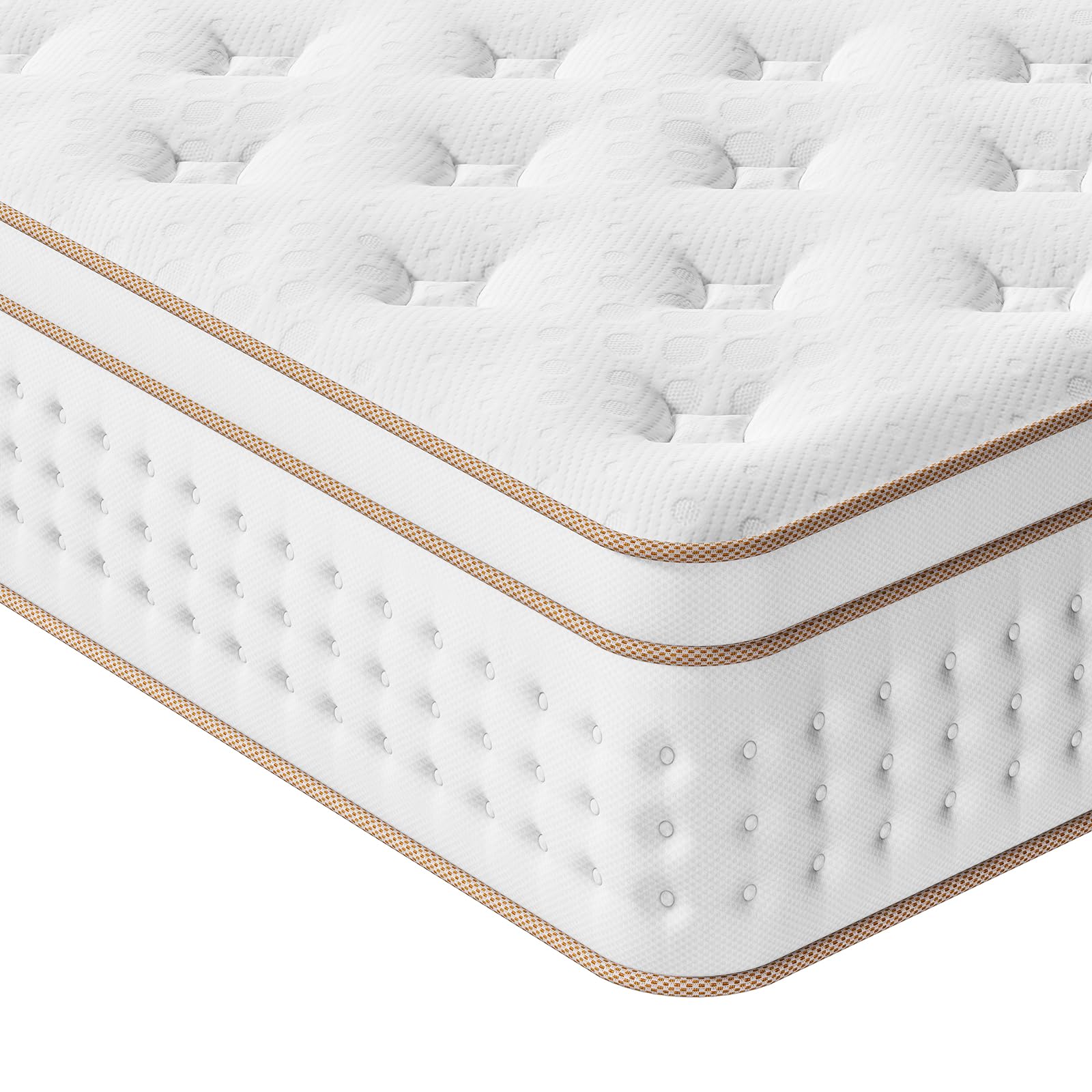 Vesgantti King Mattress, 14 Inch Memory Foam Hybrid Mattress in a Box with Individual Pocket Spring, King Size Mattress for Pressure Relief, Motion Isolation, Medium Firm Support