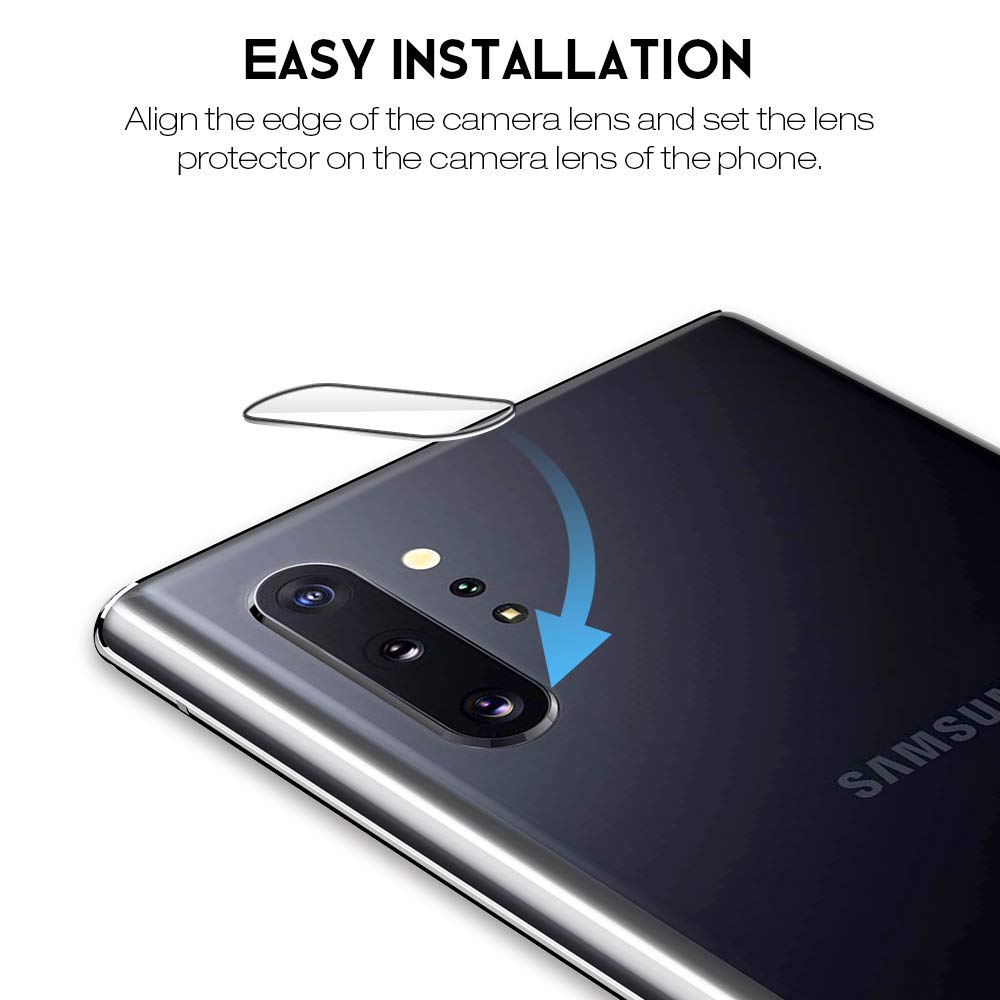 LK 5 Pack 2 Pack Screen Protector + 3 Pack Camera Lens Protector for Samsung Galaxy Note 10 Plus 6.8-inch, Positioning Tool, HD Ultra-Thin, Flexible TPU Film Clear