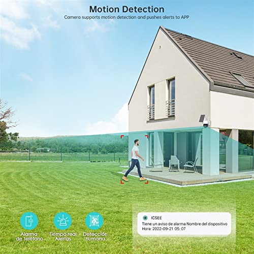Security Camera Camera 1080P WiFi Solar Camera Outdoor Night Vision PTZ IP Camera With Solar Panel Recharge Battery 2MP CCTV Video Surveillance Cameras Surveillance Camera with Spotlight ( Color : No