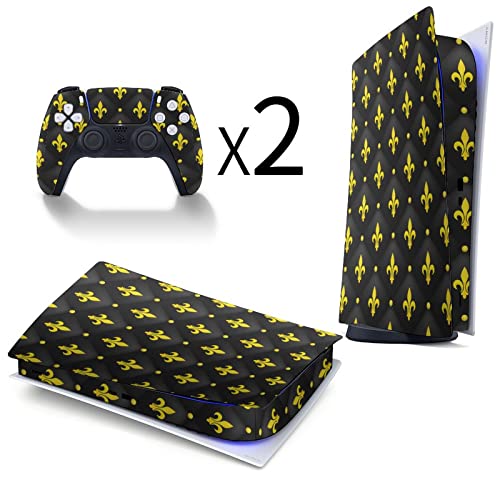 Quilted Luxury Background Full Protective Skin Cover Design Wrap Decal Sticker Compatible with PS5 Digital Edition Console and Controller