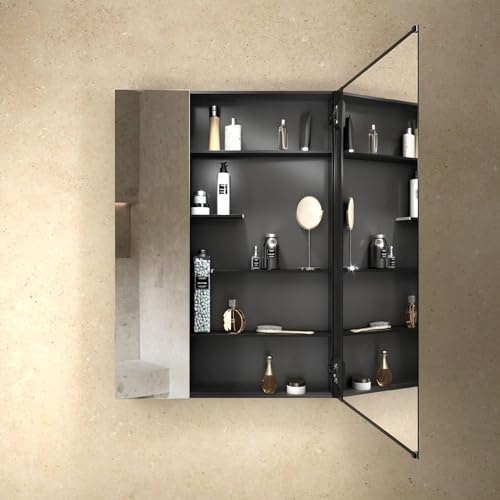 Kohler Maxstow Frameless Surface Mount Bathroom Medicine Cabinet, 30" W X 40" H, Dark Anodized Aluminum