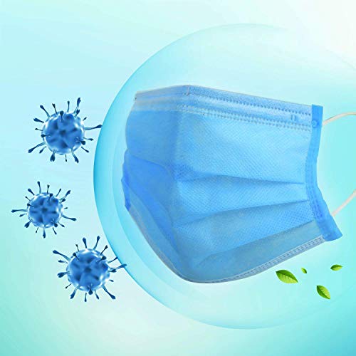 Kenko 50pcs Disposable 4-Ply Face Masks Blue & 50 pcs 4-ply MEDICAL Face Masks Black, Breathable & Comfortable Filter Safety Mask, Protective